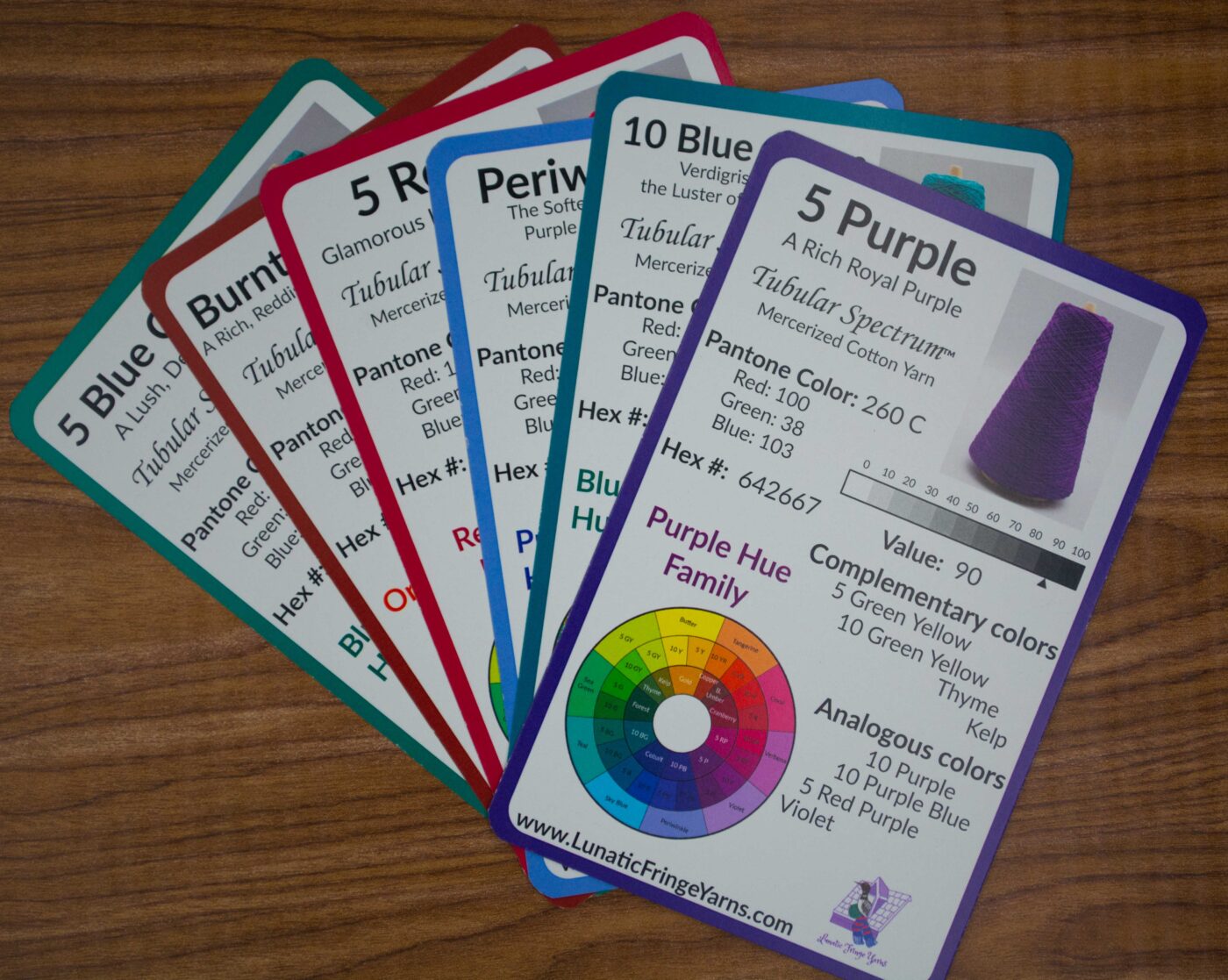 Playing with Color Cards - Lunatic Fringe Yarns